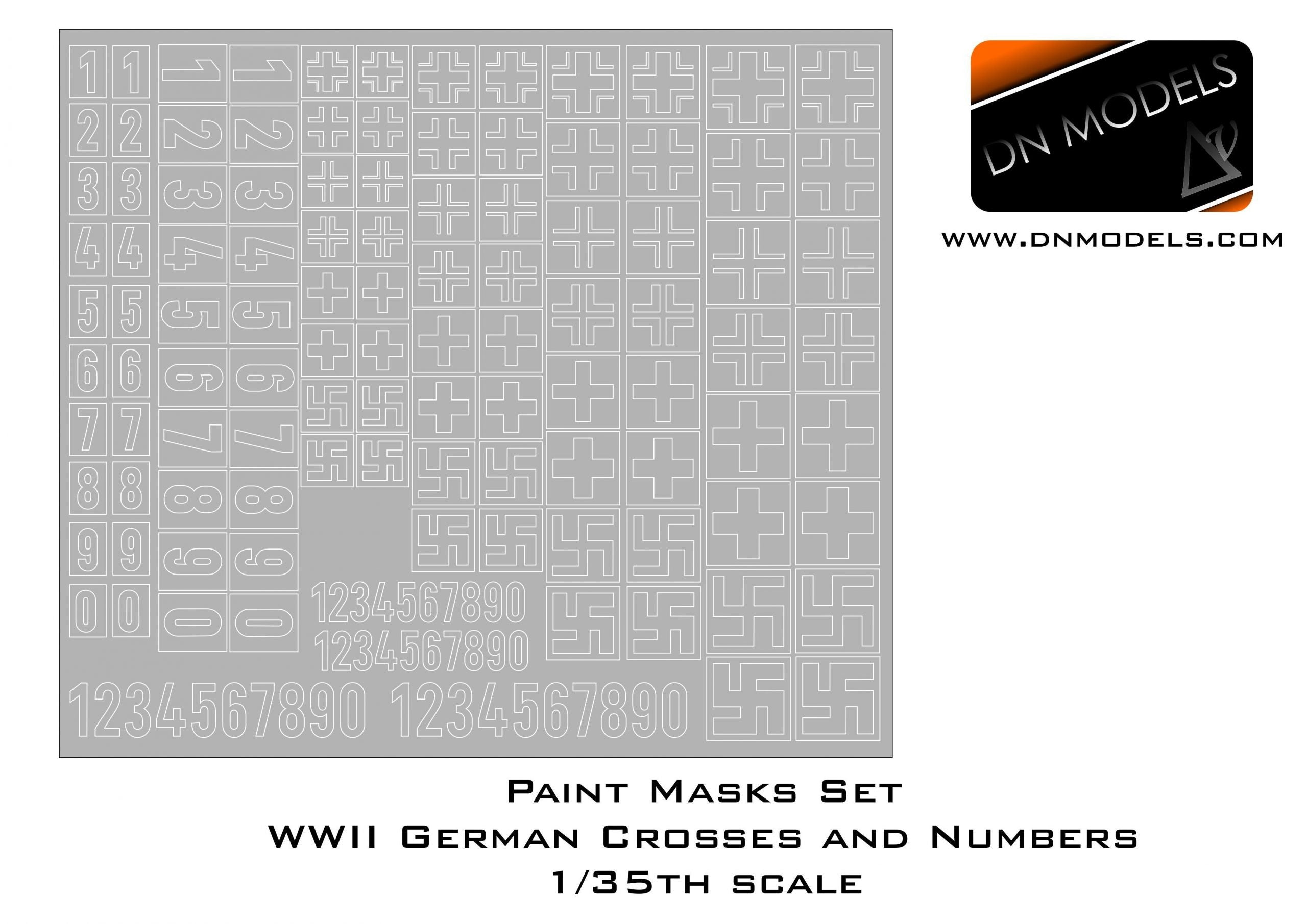 Paint Masks Set - WWII German Crosses and Numbers Stencils, Early and ...